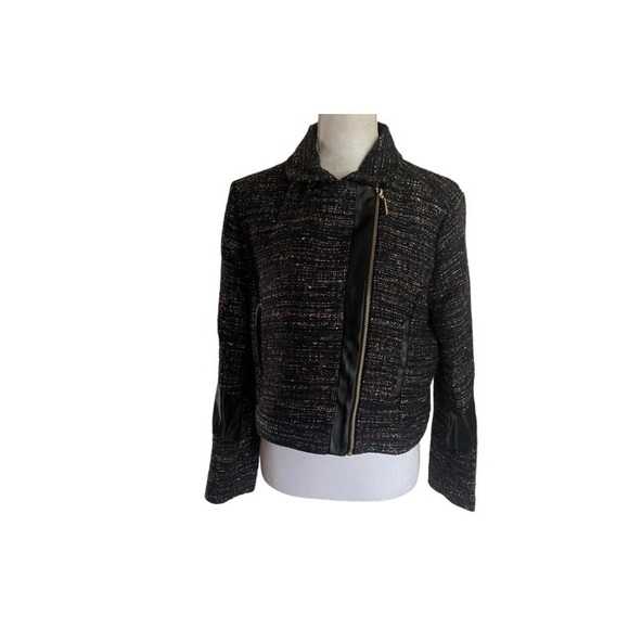 Rachel Zoe | Jackets & Coats | Rachel Zoe Tweed Faux Leather Moto ...